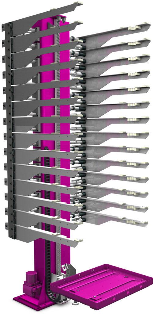 Dynamic case stacker - Chassis stacker - LEANTECHNIK AG